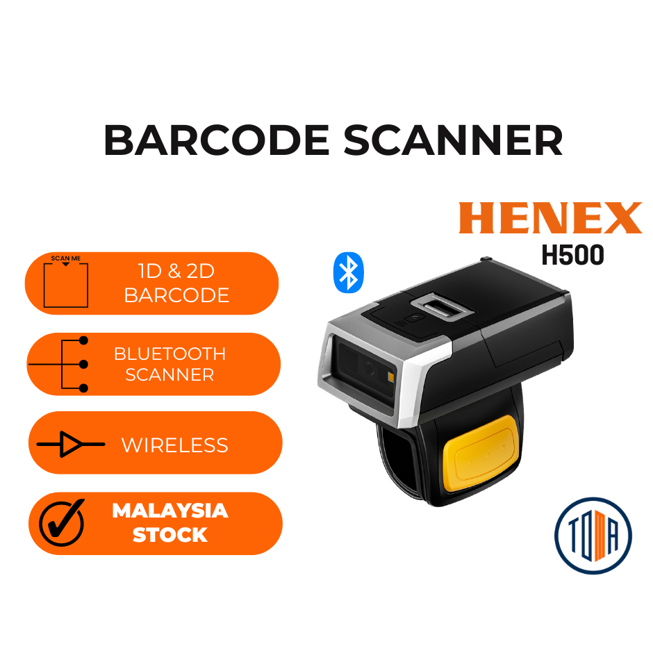 Henex H500 Wearable Finger Barcode Scanner Wireless Bluetooth | Shopee ...