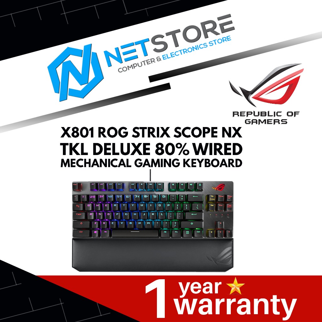 ASUS X801 ROG STRIX SCOPE NX TKL DELUXE 80% WIRED MECHANICAL GAMING KEYBOARD | Shopee Malaysia