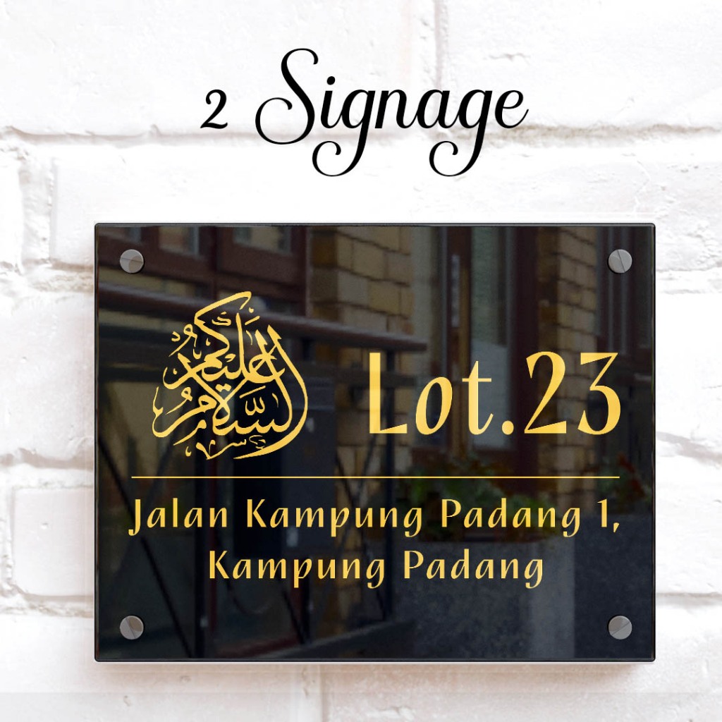 Signage Rumah Plate Alamat Rumah Modern House Number Plate (BOLD NUT ...