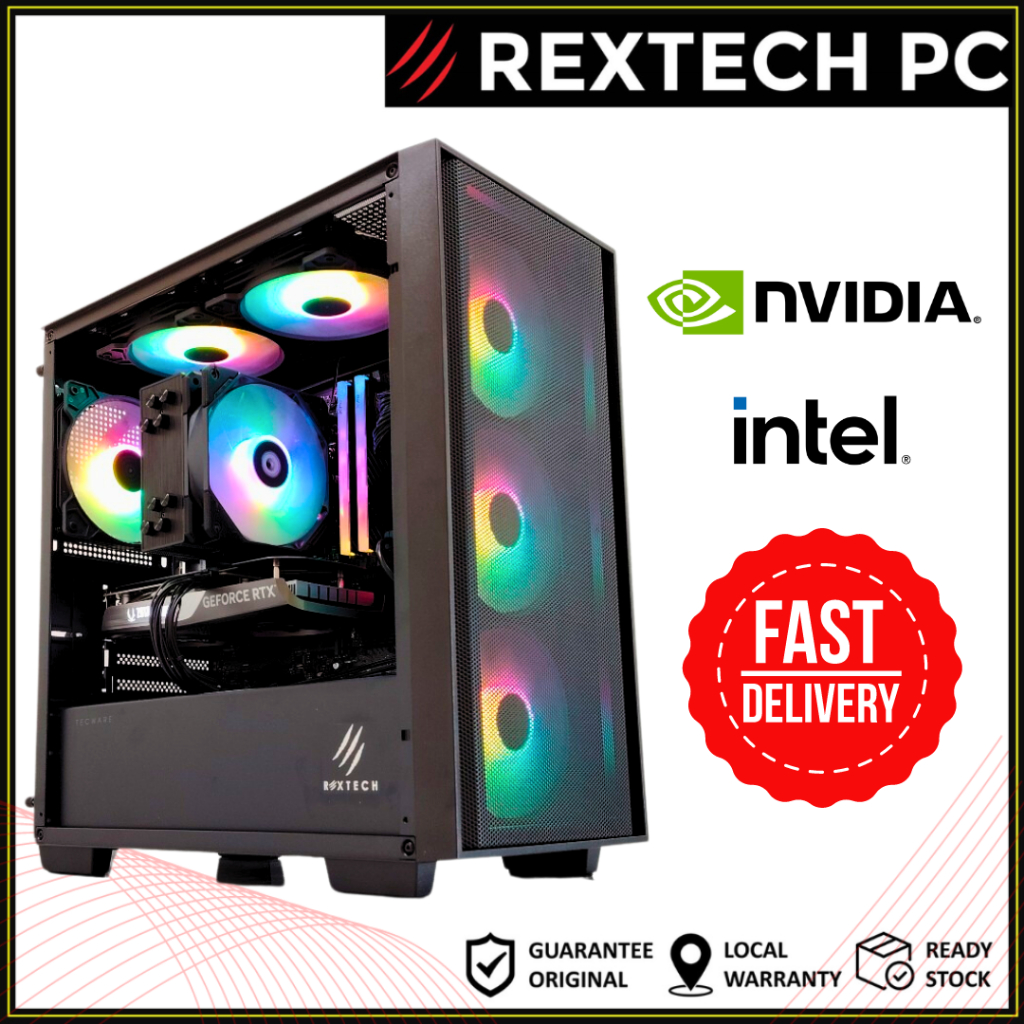 (READY STOCK) INTEL GAMING PC BUILD RTX3060 RTX4060 RTX4070 CUSTOM BUILD PC HIGH SPEC REXTECH ...