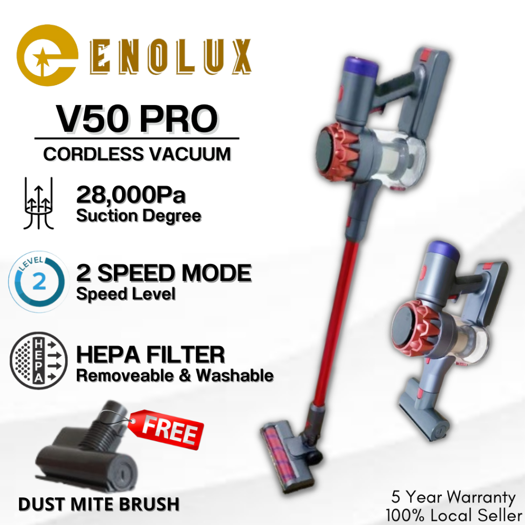 Enolux V50 Cordless Vacuum Cleaner For Home Of Office 无线吸尘机 | Shopee ...