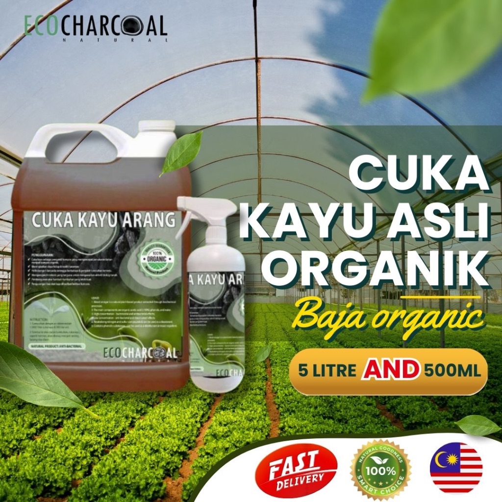【5L& 500ml SPRAY BOTTLE】CUKA KAYU BAJA 100%ORGANIK WOOD VINEGAR FERTILIZER/ANTI SERANGGA/BAJA ...