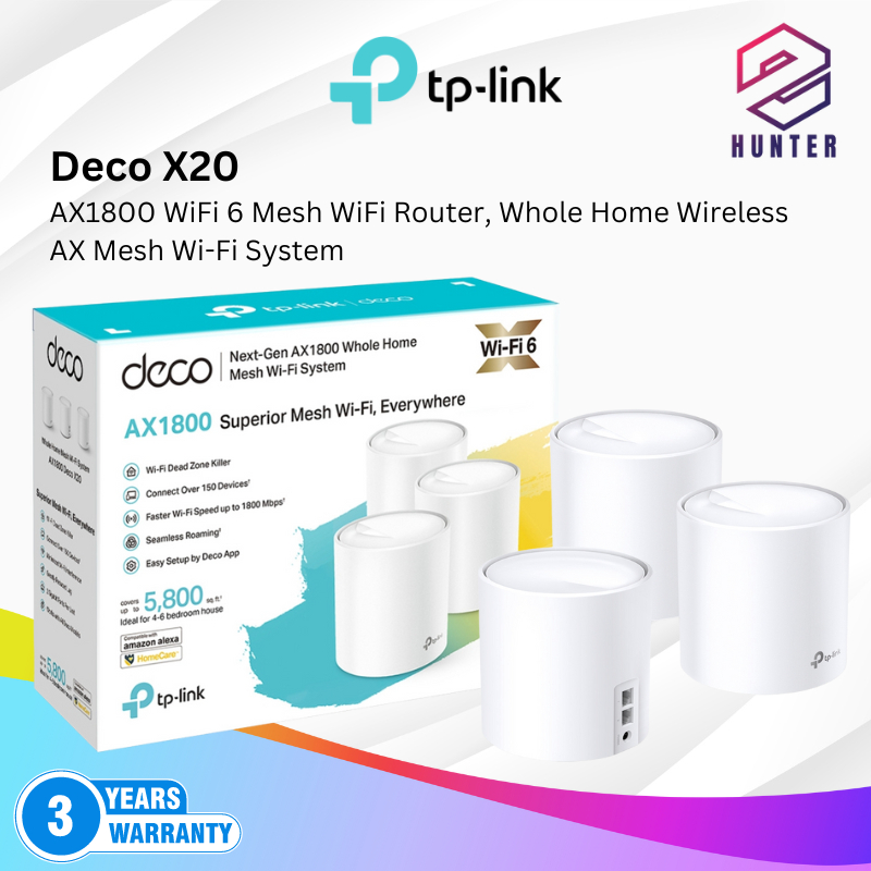 TP-Link Deco X20 AX1800 WiFi 6 Mesh WiFi Router, Whole Home Wireless AX ...