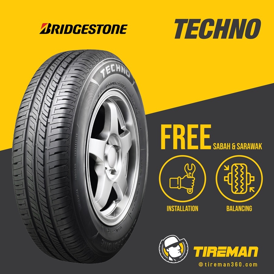 Bridgestone Techno 185 195 175 55 65 14 15 Inch Tayar Tire (FREE INSTALLATION/Delivery) SABAH ...