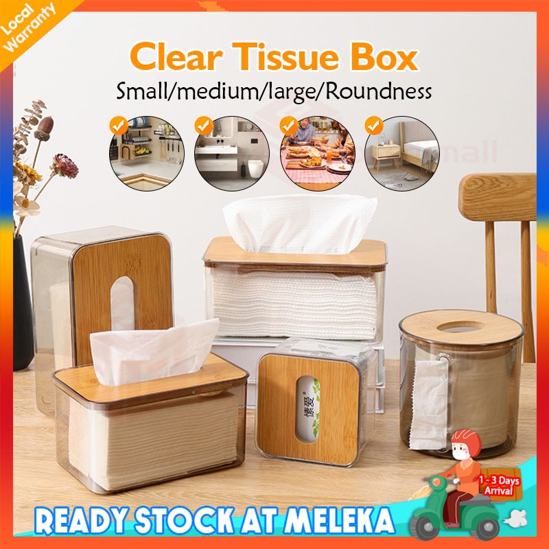 Transparent Tissue Holder Box Toilet Paper Roll Tissue Box Holder ...