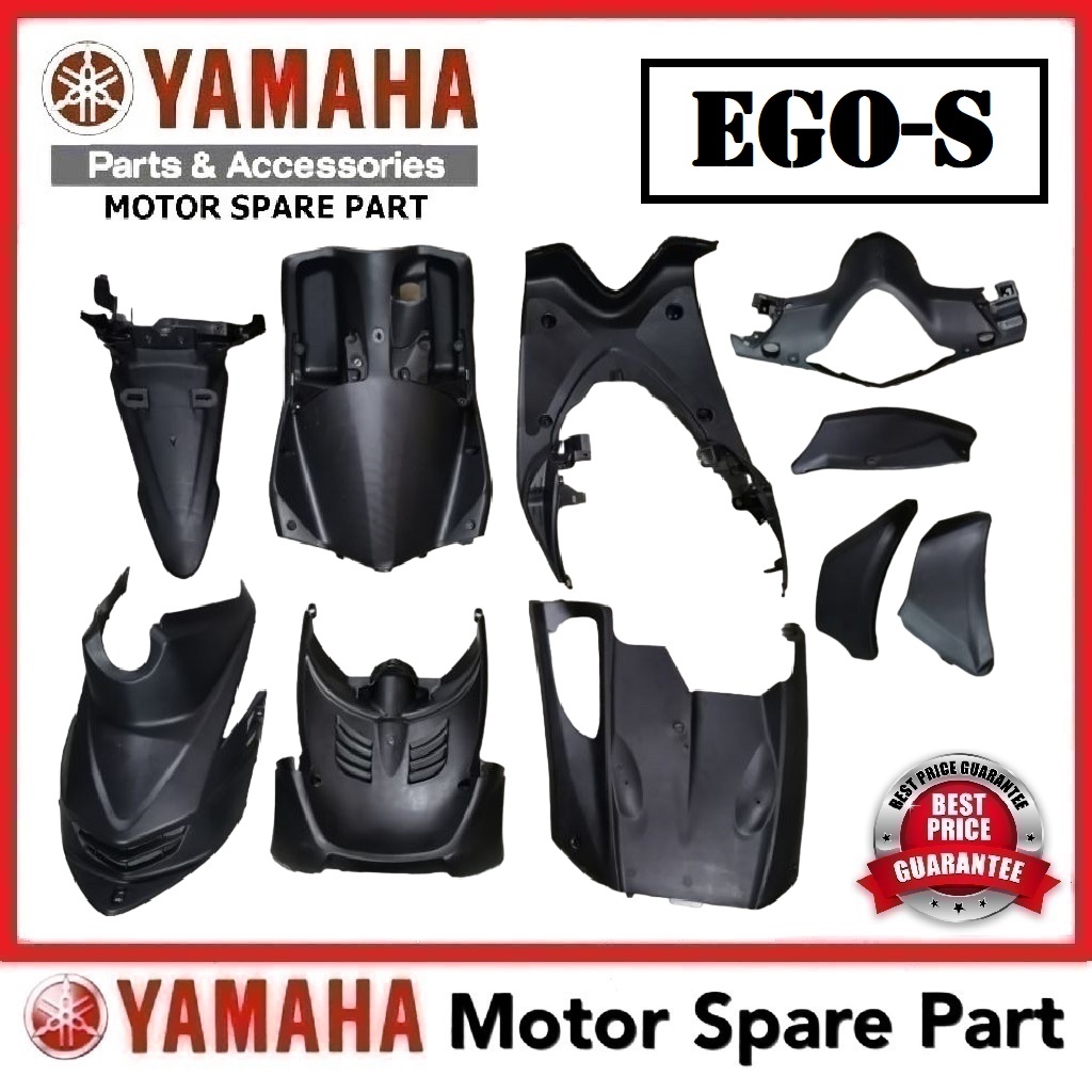 YAMAHA EGO-S INNER SET 10 PCS 0 NON COLOUR FLAT BLACK SET HITAM SEBAM ...