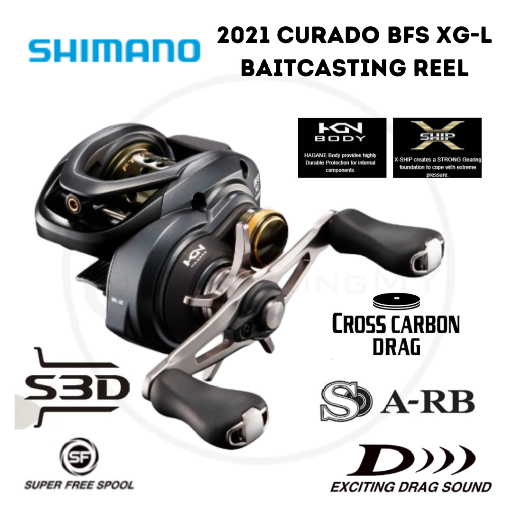 Shimano 2021 Curado BFS XG Left Baitcasting Fishing Reel Warranty Shimano Reel BC Mesin Pancing ...