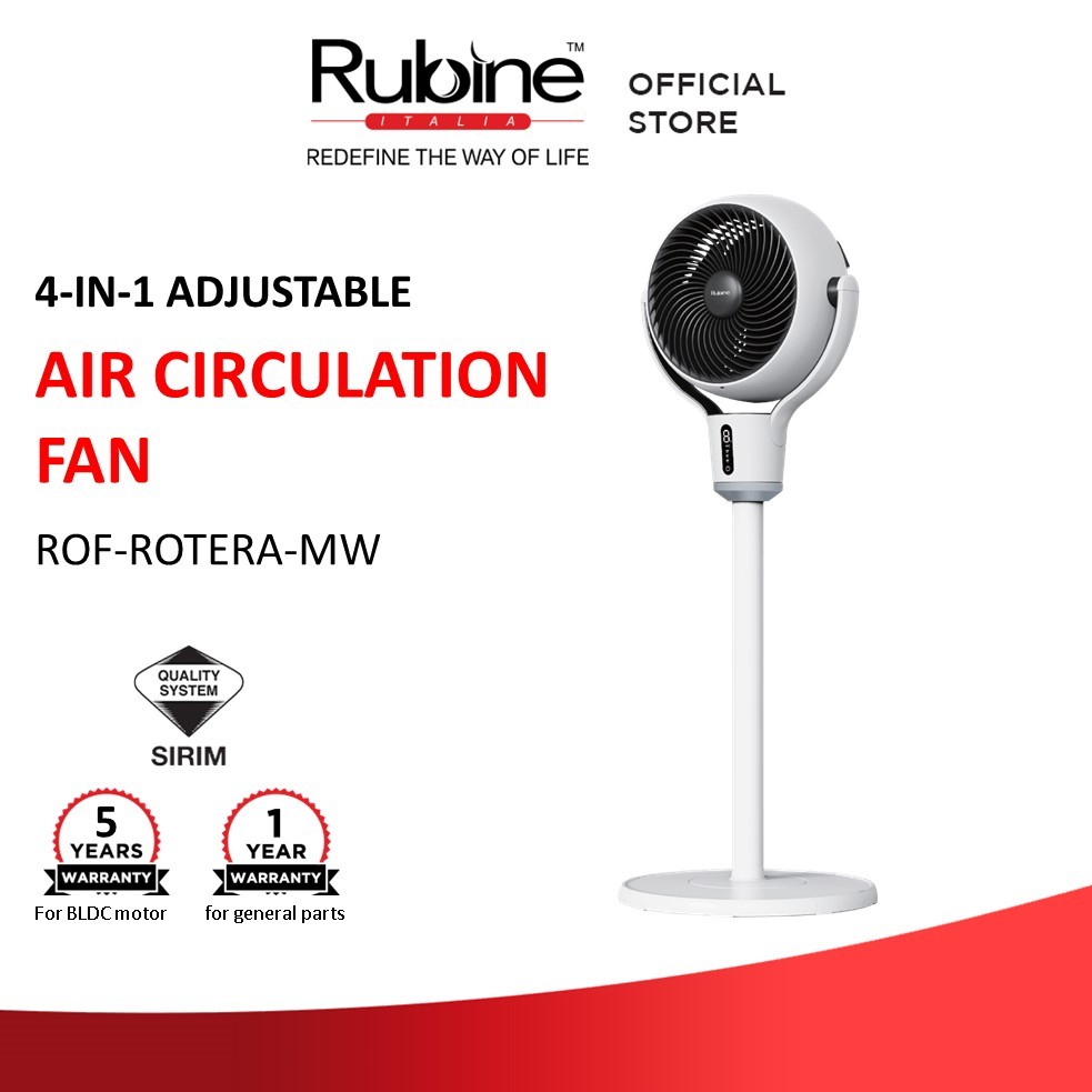 RUBINE ROF-ROTERA-MW 4-in-1 Adjustable Air Circulation Fan | Living Fan | Floor Fan | Desk Fan ...