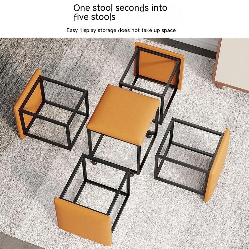 5In1 Combination Creative Rubik's Cube Small Stool with wheels Dining ...