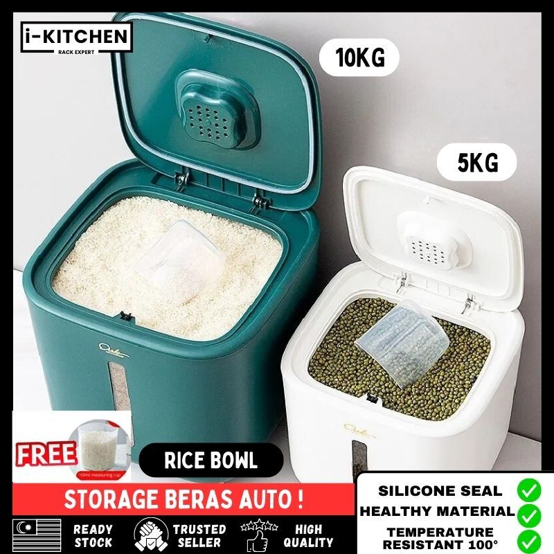 i-KITCHEN】RICE STORAGE RICE DISPENSER MOISTURE-PROOF SEALED RICE ...