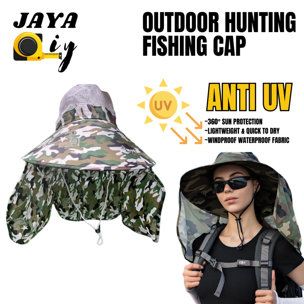 SUMMER HAT Topi Askar Anti UV Fishing Hats UV rotection Fishing Caps ...