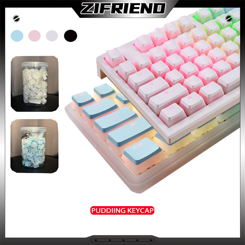 Zifriend Pudding Keycaps PBT Double color Injection Keycap Mechanical ...