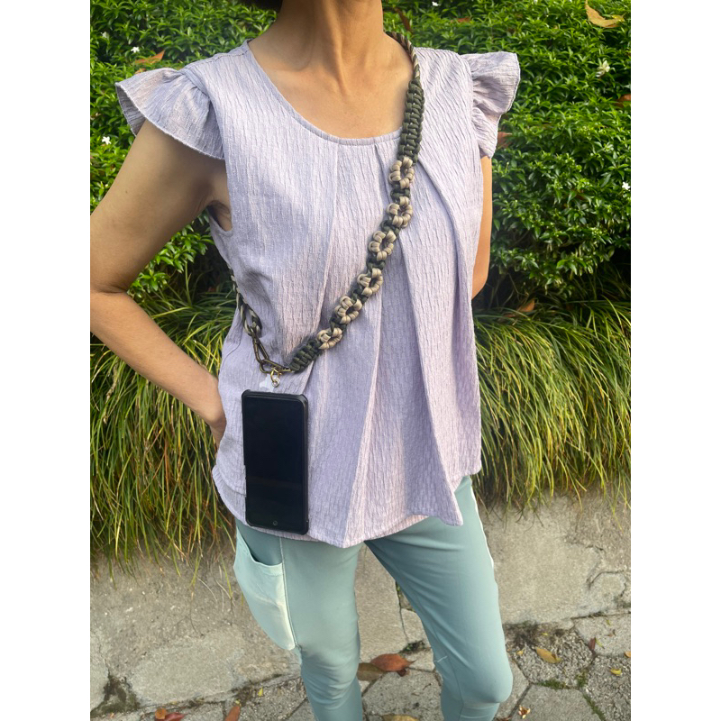 Handcrafted Duo function adjustable paracord floral handphone strap ...