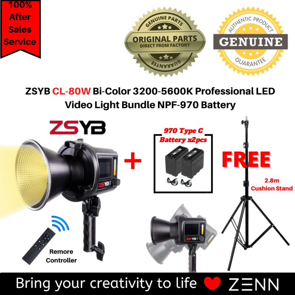ZSYB CL-80W Bi-Color 3200-5600K Professional LED Video Light Indoor ...