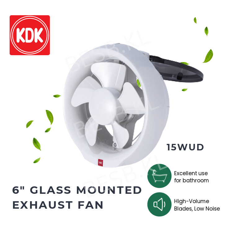 KDK 6" Glass Mounted Exhaust Fan 15WUD Household Bathroom Exhaust Fan ...