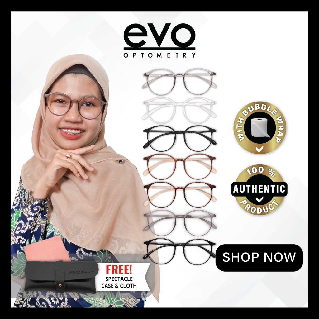 evo 7121 Shiny Transparent Matte Frame Eyewear Unisex Women Men Spec ...