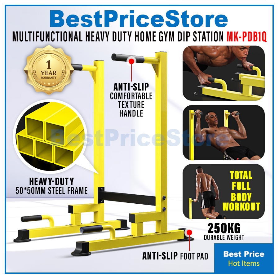BPA Heavy Duty Parallel Dip Bar Station Stabilizer Dip Stand Push Up ...