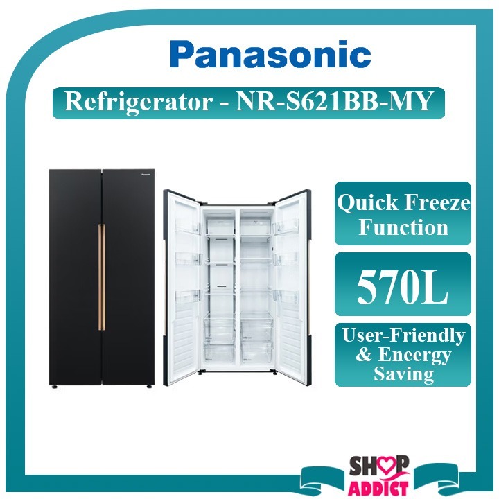 Panasonic 2-Doors Side-by-Side Fridge Inverter Refrigerator (590L ...