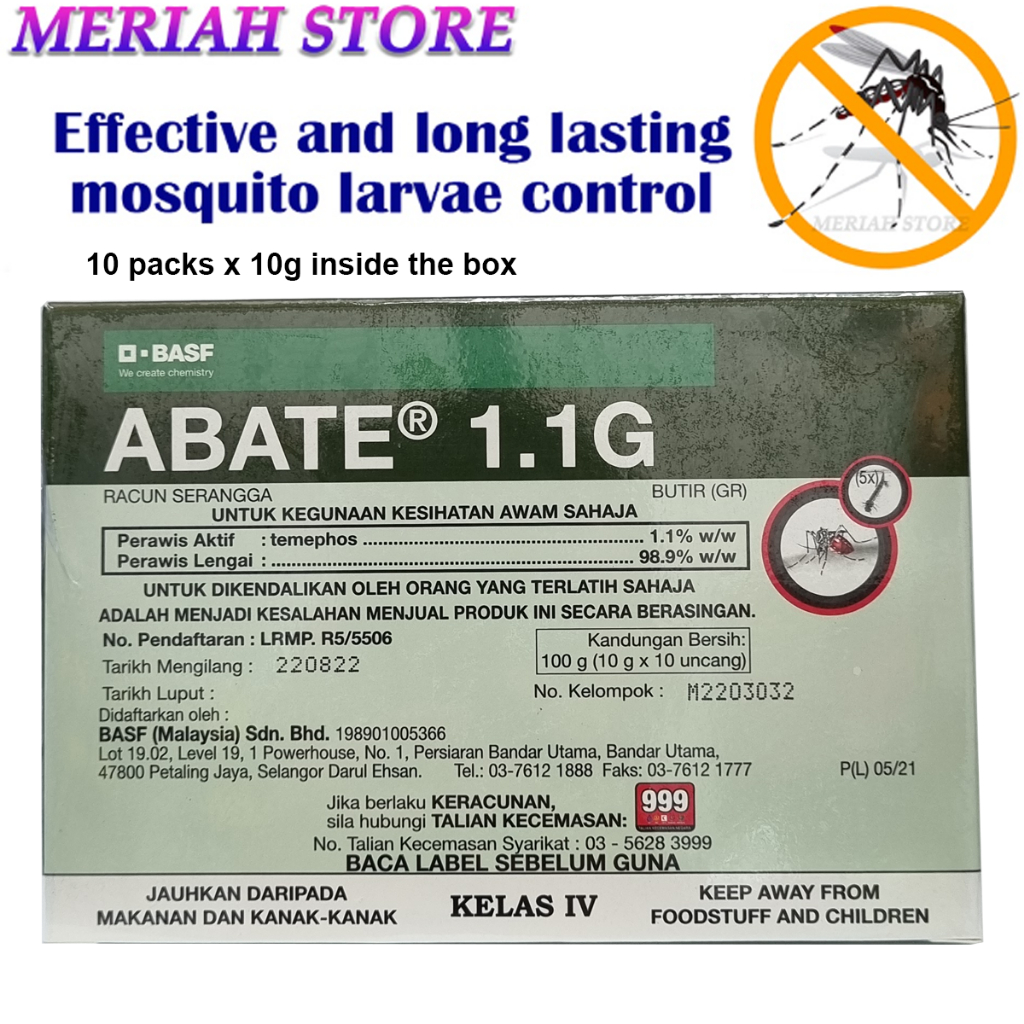 BASF B1010 Abate 1.1G Aedes Mosquito Larvae Killer (10 packs x 10g) | Shopee Malaysia