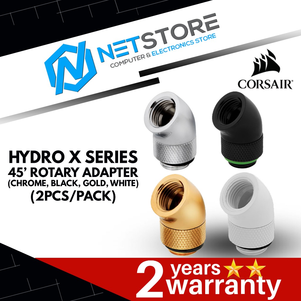 CORSAIR HYDRO X SERIES 45’ ROTARY ADAPTER (CHROME, BLACK, GOLD, WHITE ...