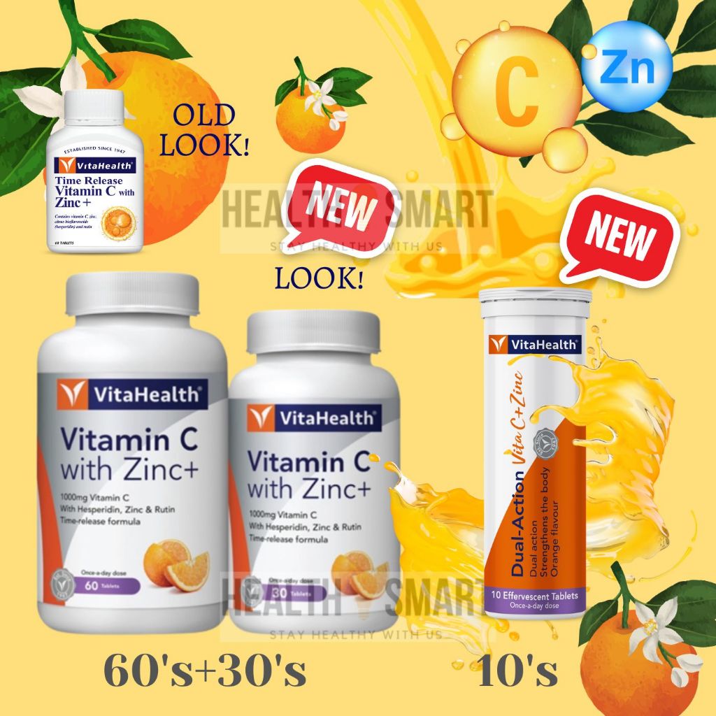VitaHealth Vitamin C with Zinc+ 60's+30's / Vitahealth Dual Action Vita ...