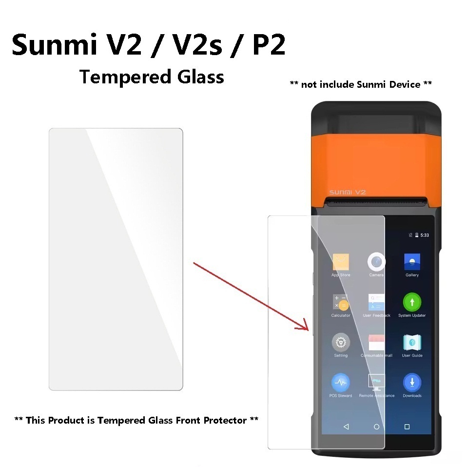 Sunmi V2 / Sunmi V2s / Sunmi P2 Pos Machine Front Glass Screen ...