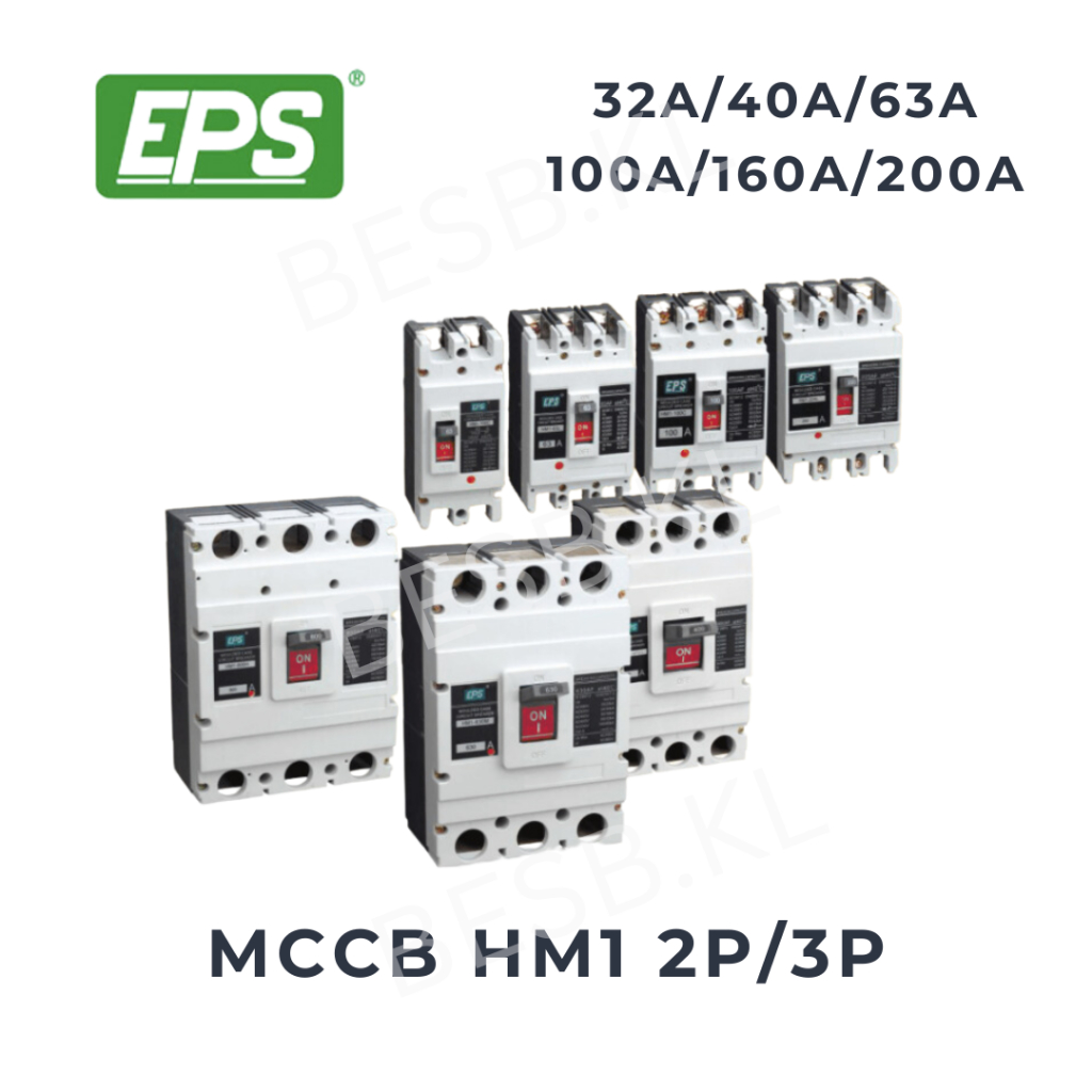 EPS HM1 32A 40A 63A 100A 160A 200A 2P 2Poles 3P 3 Poles MCCB | Shopee ...