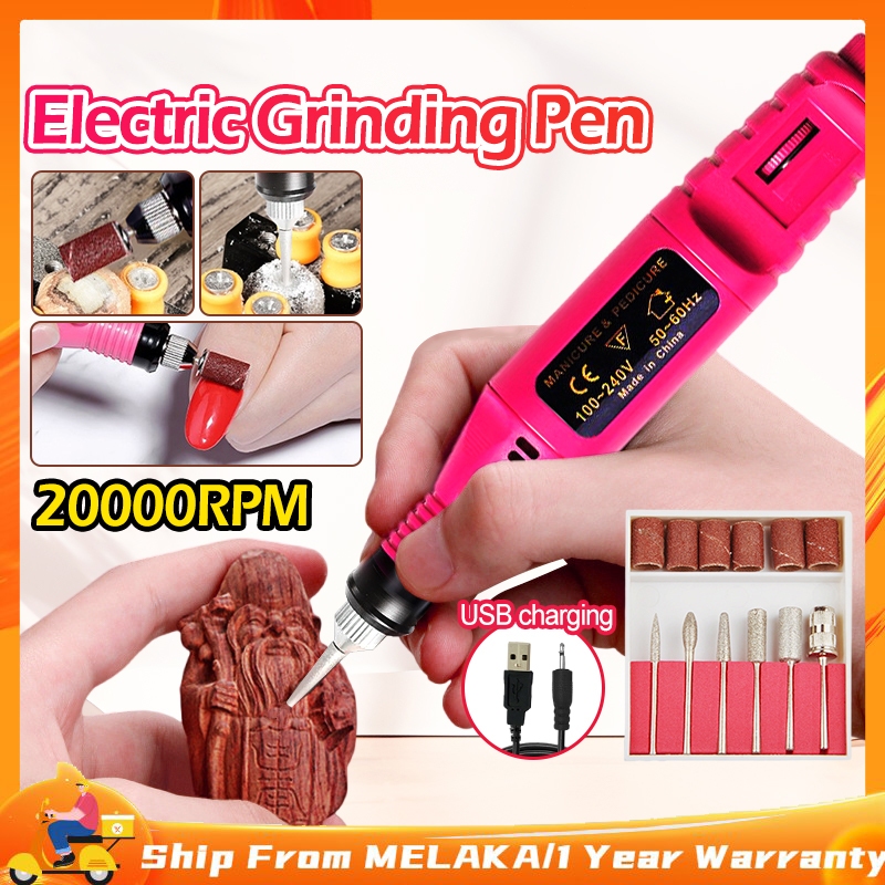 Mini Electric Nail Gel Grinder Drill Dead Skin Removing Polishing Pen ...