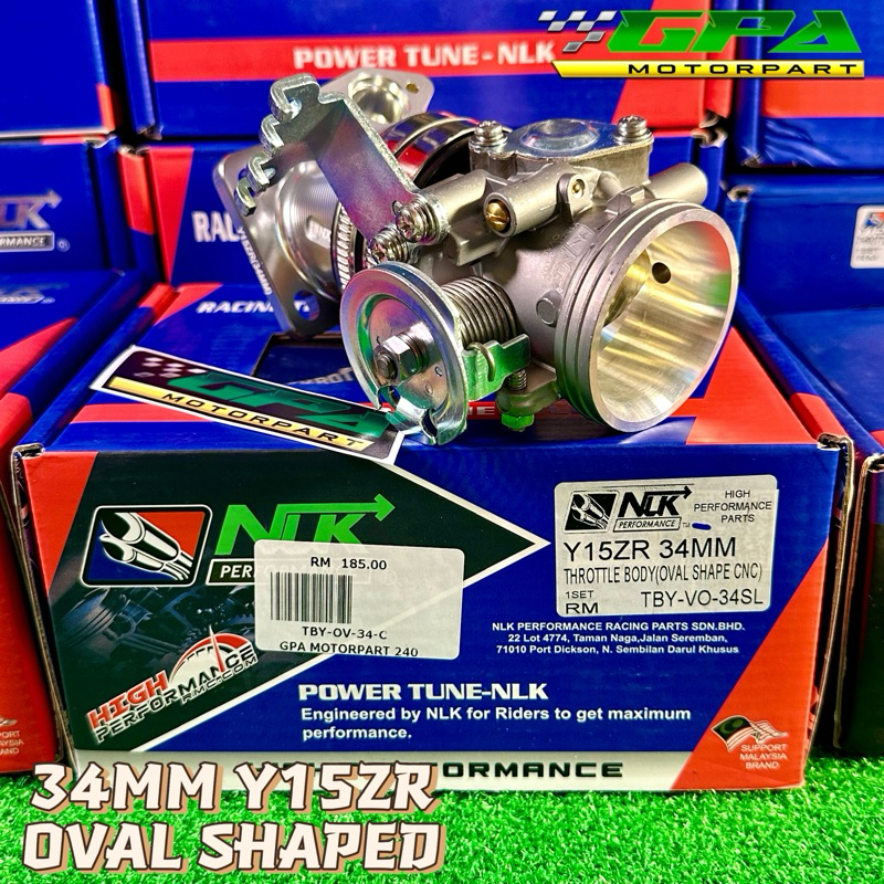 NLK PERFORMANCE RACING THROTTLE BODY OVAL SHAPED SIAP INTAKE Y15ZR Y15 ...