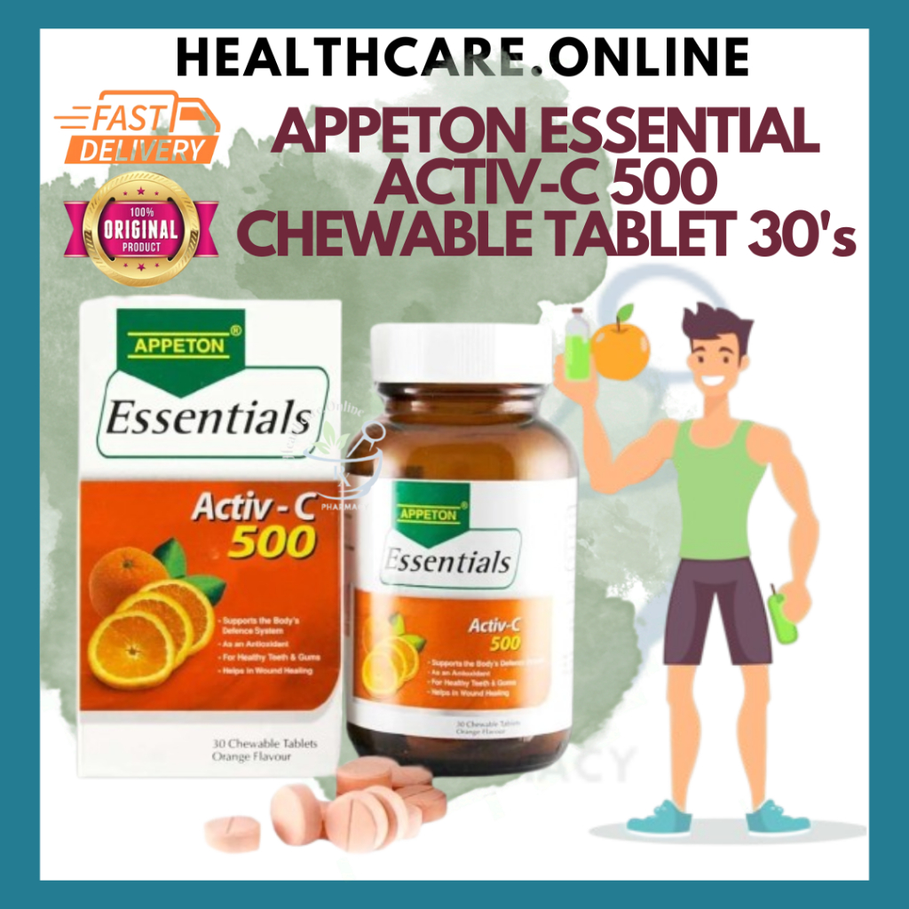 [HEALTHCARE.ONLINE ] APPETON ESSENTIALS ACTIV-C 500 CHEWABLE TABLETS 30 ...