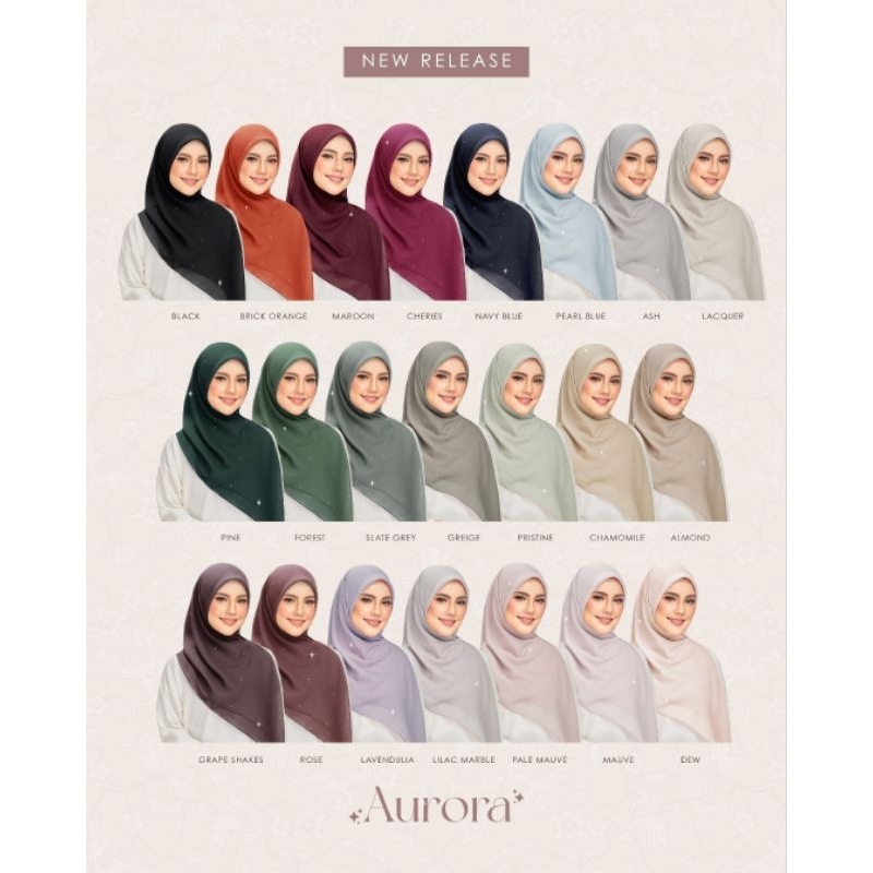 Aurora tudung bawal plain cotton voile by Tudung Ruffle | Shopee Malaysia