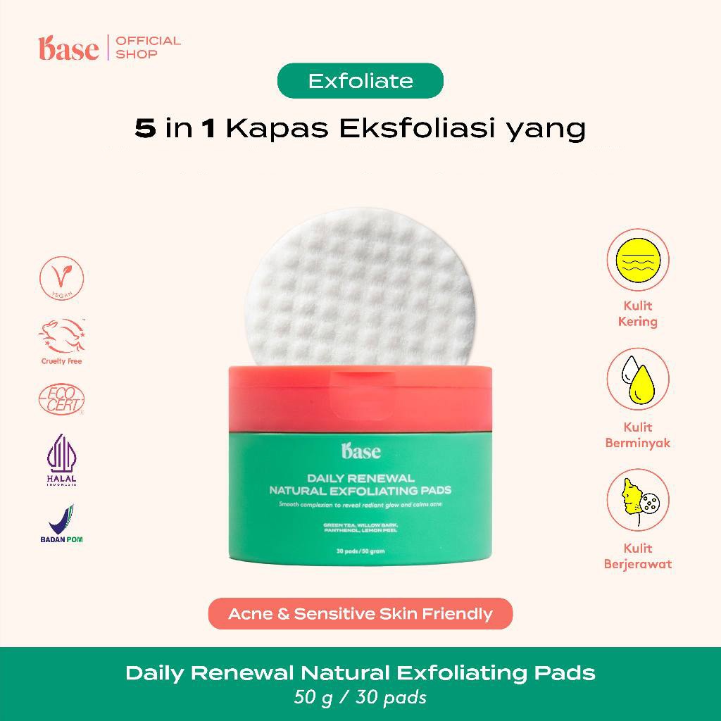 BASE Daily Renewal Natural Exfoliating Pads Mengangkat Kotoran & Sel ...