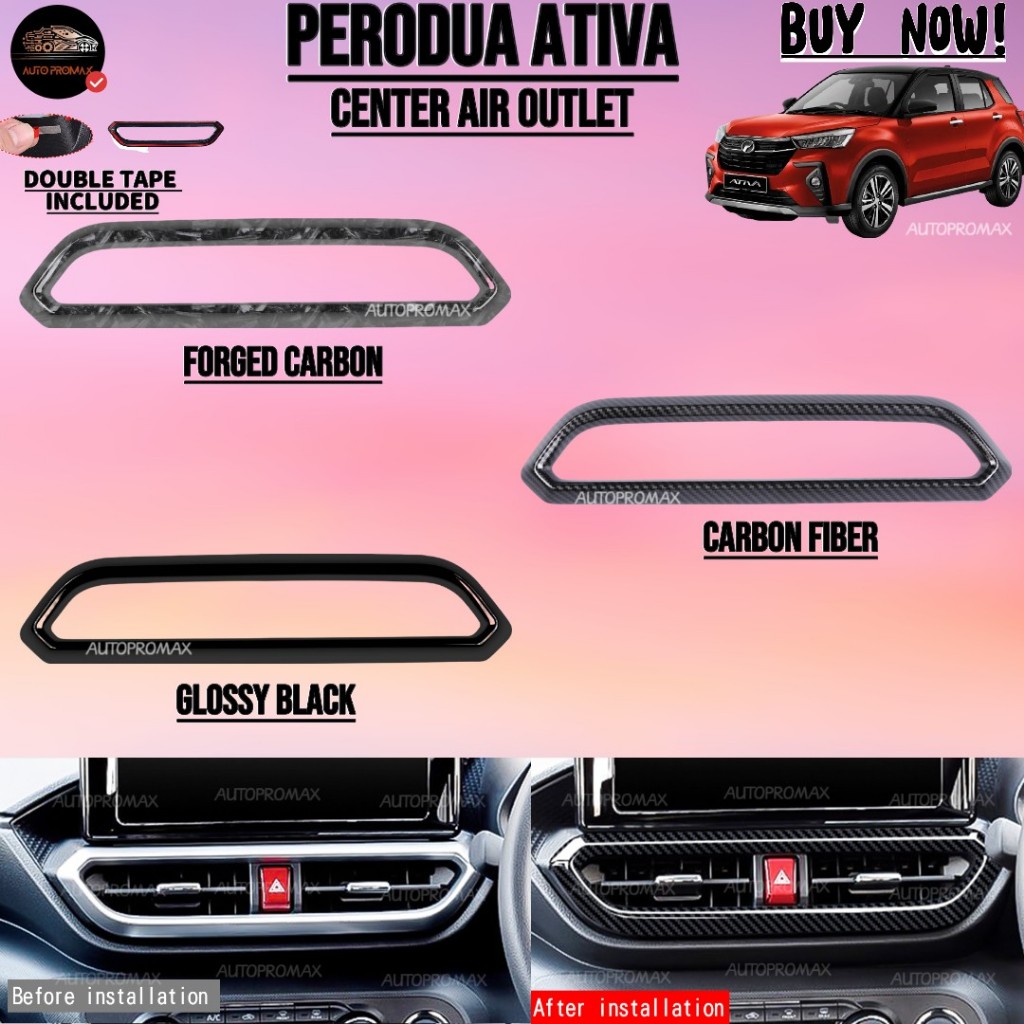 AUTOPROMAX Perodua ativa forged carbon CENTER AIR OUTLET frame DOUBLE ...