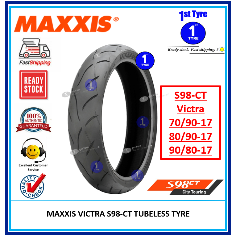 (CT) MAXXIS VICTRA S98 CT TUBELESS TAYAR TYRE (CITY TOURING) 70/90-17 ...