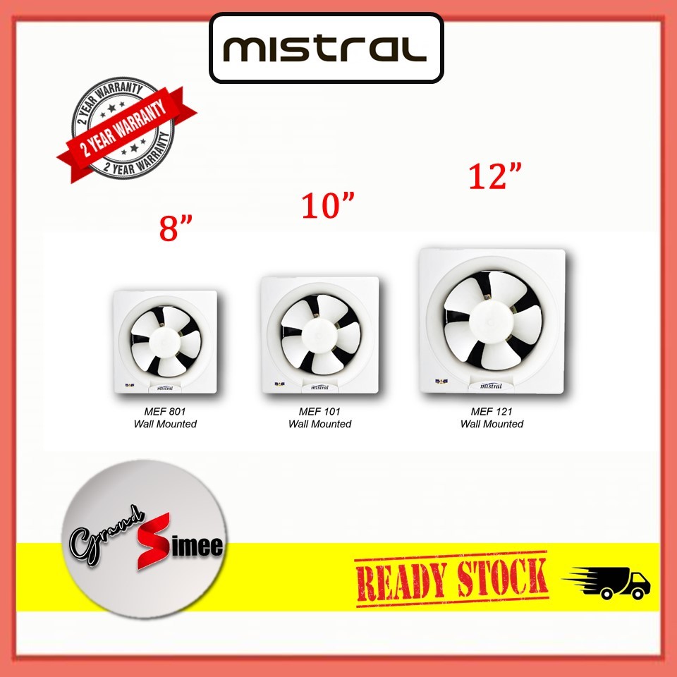 Mistral 8"/10"/12" Wall Type Exhaust Fan MEF801/MEF101/MEF121 | Shopee ...