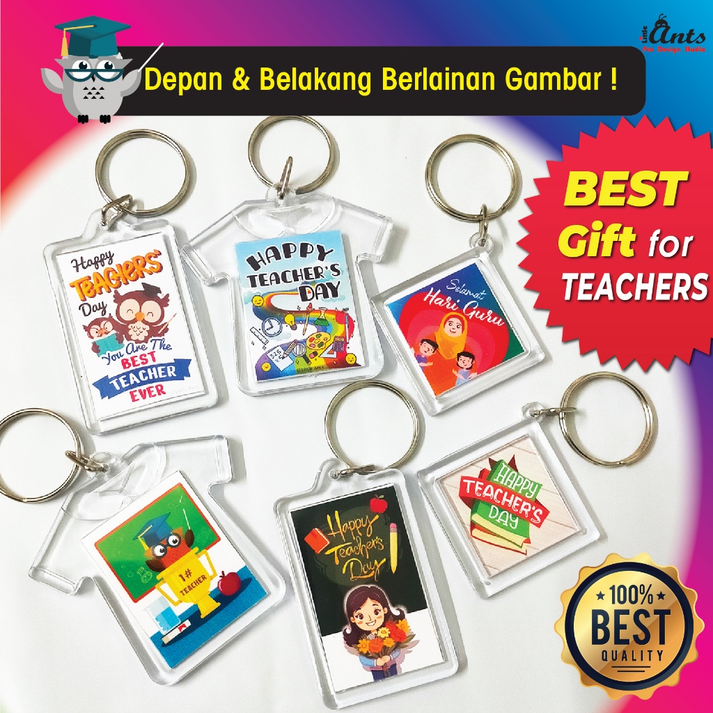[new] teacher's day acrylic keychain hadiah hari guru gift set souvenir ...
