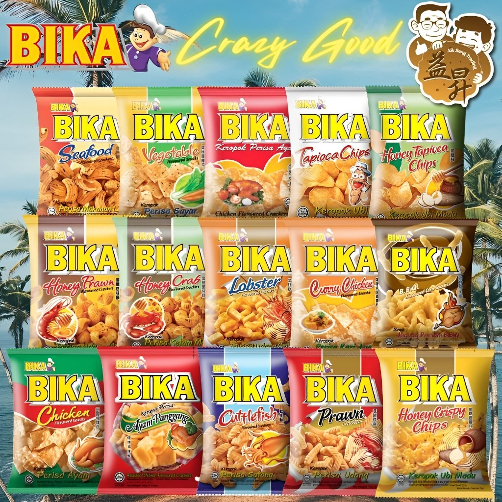 1pack x 60g/70g - Bika Corn Snacks & Chips and Crackers [Vegetable/Chicken/Seafood/Cuttlefish ...