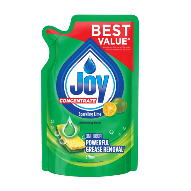 Joy Concentrated Dishwash Liquid Lime , Lemon , Antibac 375ml (REFILL ...