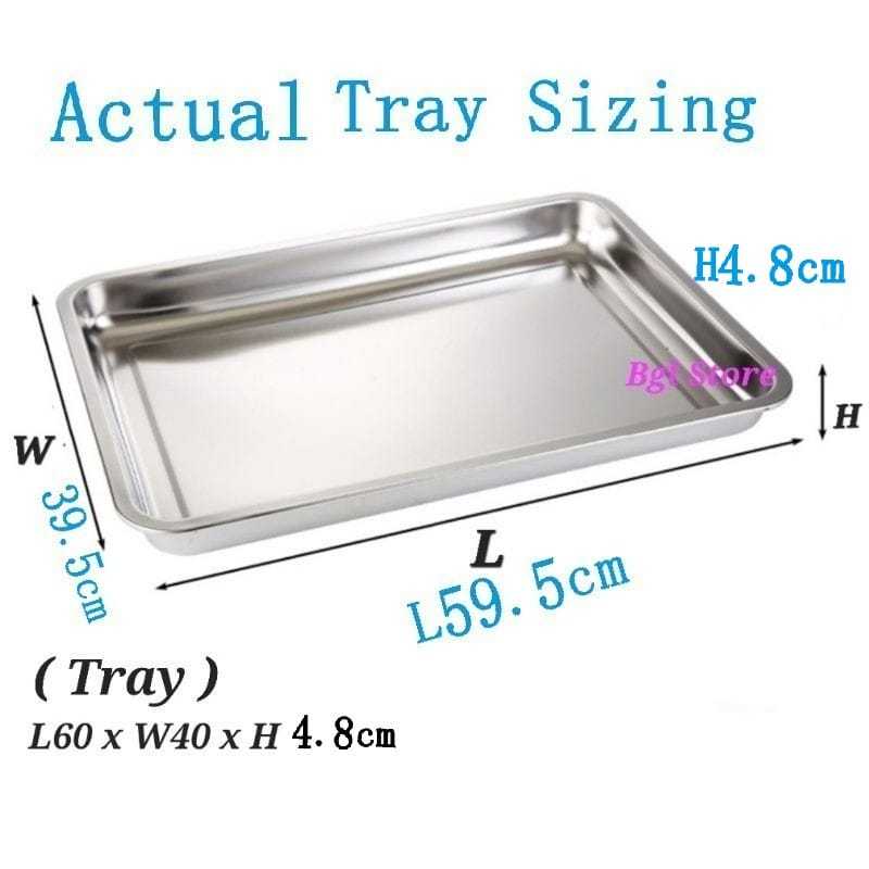 Thick Stainless Steel Rectangular Food Grade Tray / Deep Serving Tray ...