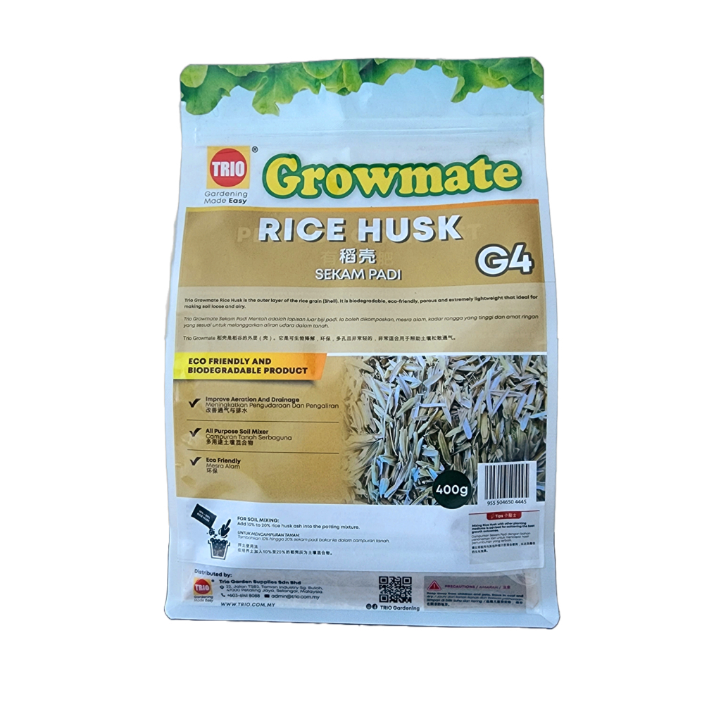 TRIO GROWMATE Rice Husk G4 Sekam Padi 稻壳 400g | Shopee Malaysia