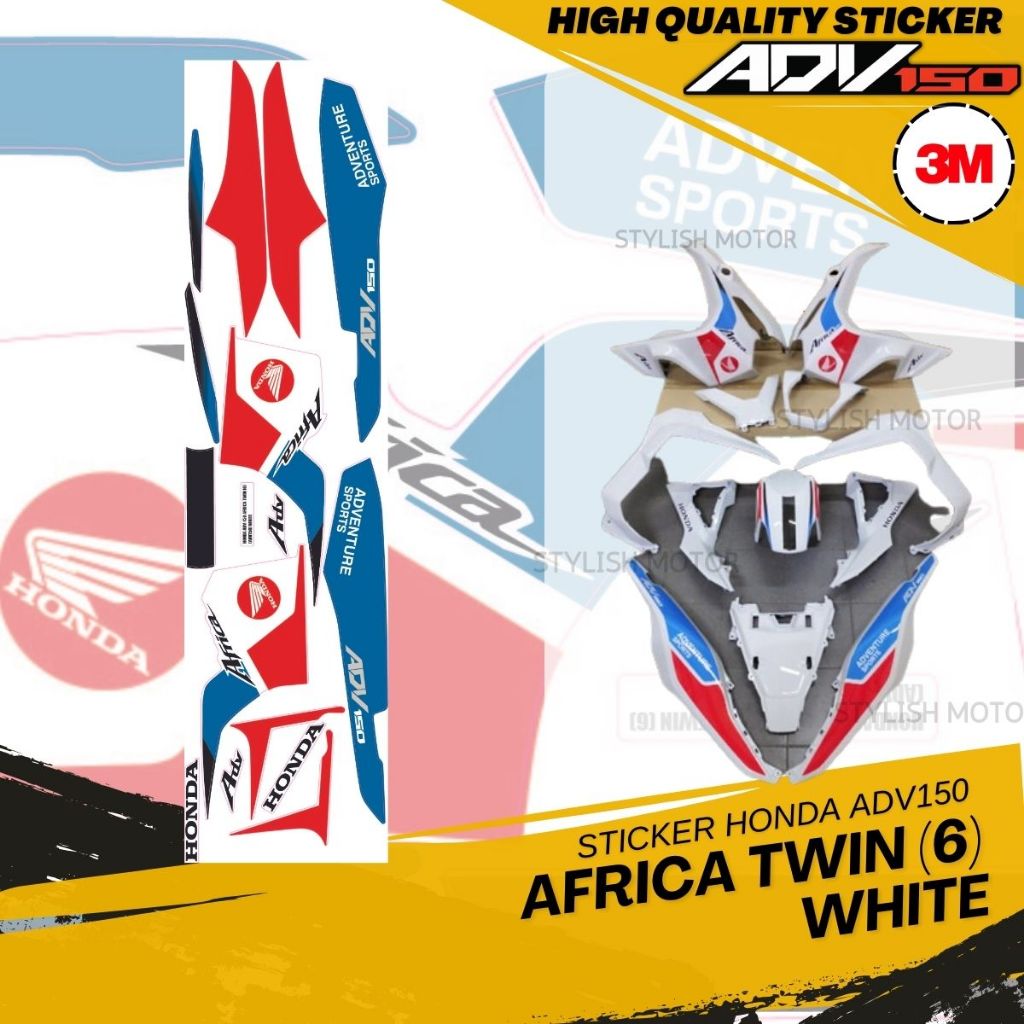 Stripe Honda Adv150 [ 3M Sticker ] Adv 150 Africa Twin (6) White ...