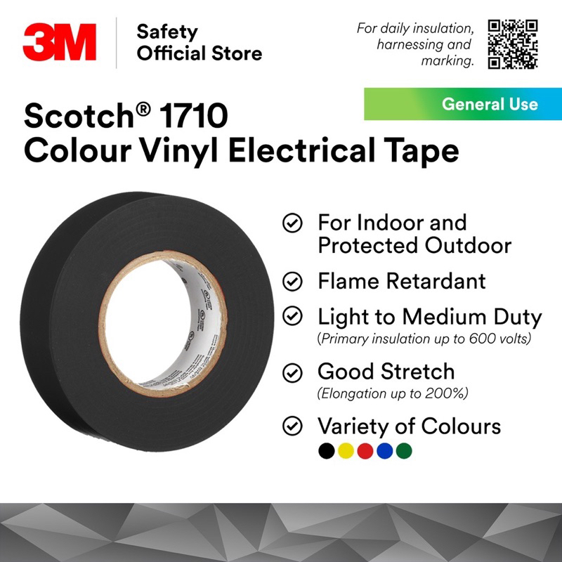 3M™ Temflex™ Vinyl Electrical Tape 1710 | Shopee Malaysia