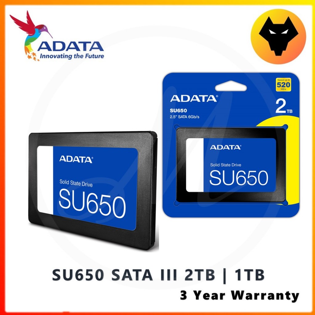 ADATA SU650 2.5" SATA Solid State Drive SSD 2TB 1TB 512GB | Shopee Malaysia