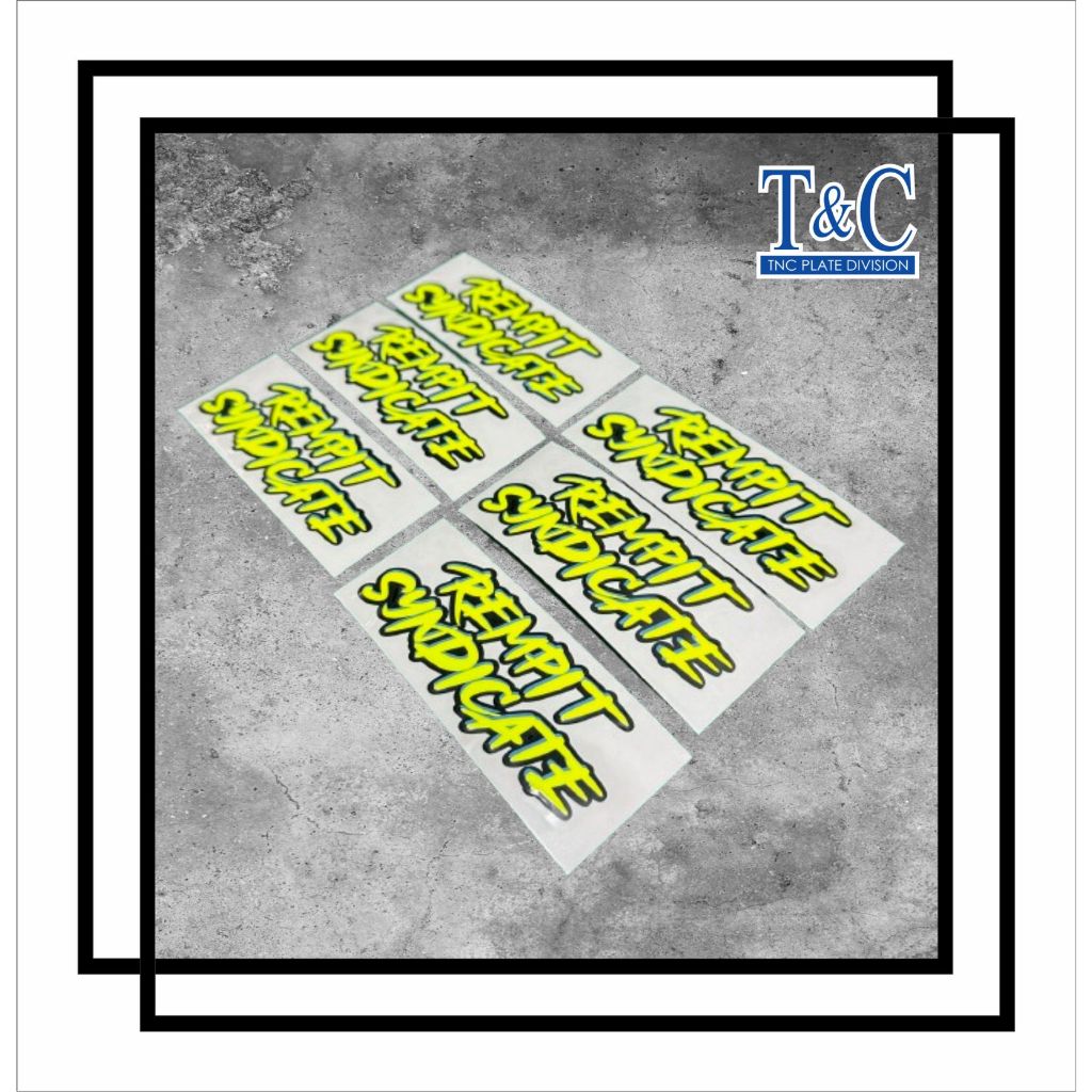 STICKER REMPIT SYNDICATEE 3 LAYER CUTTING JENIS FLUORESCENT MOTO ...
