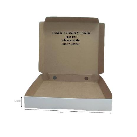 12" WHITE PIZZA BOX / 12 Inch Kotak Pizza Kraft [100PCS] | Shopee Malaysia