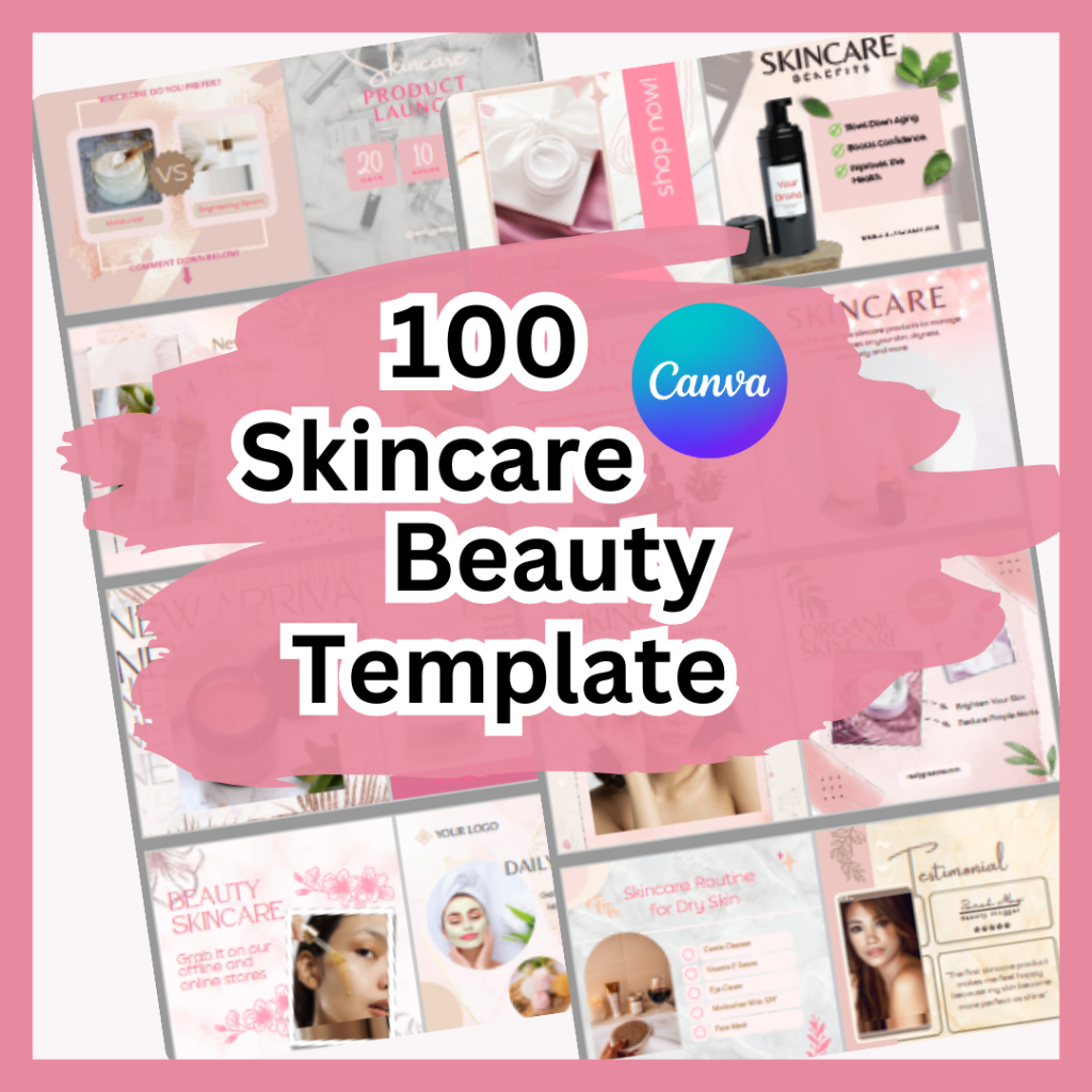 100 Skincare Beauty Template [Canva Template] | Shopee Malaysia