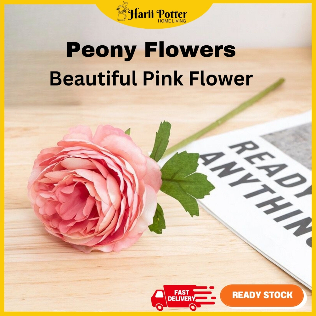 Peony Flower Fake Flower Bunga Peony Raya Plastic Flowers Aesthetic ...