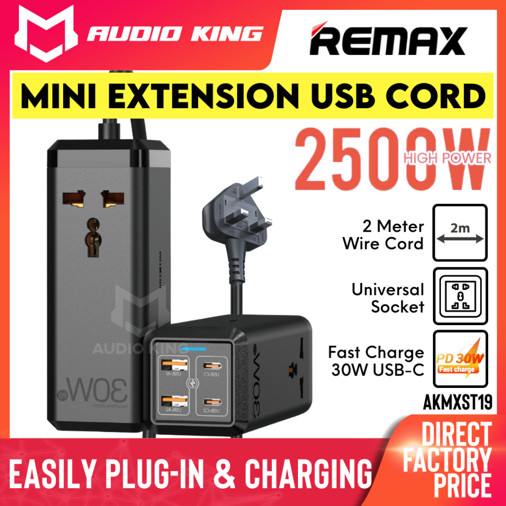 MOXOM Heavy Duty Wayar Travel Extension Plug With Usb Type C Port Wire ...