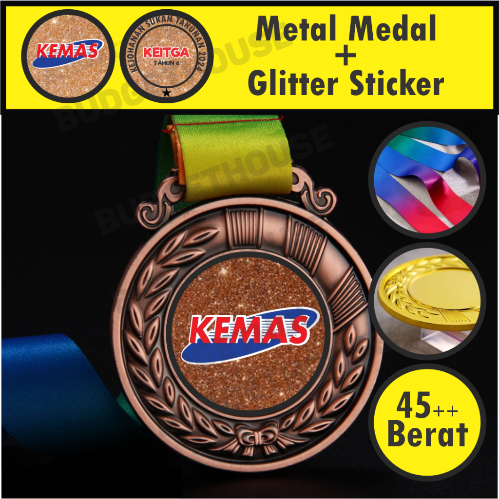 (KL/Perak) Free Design METAL Medal Both Side Sticker Medal Besi With ...