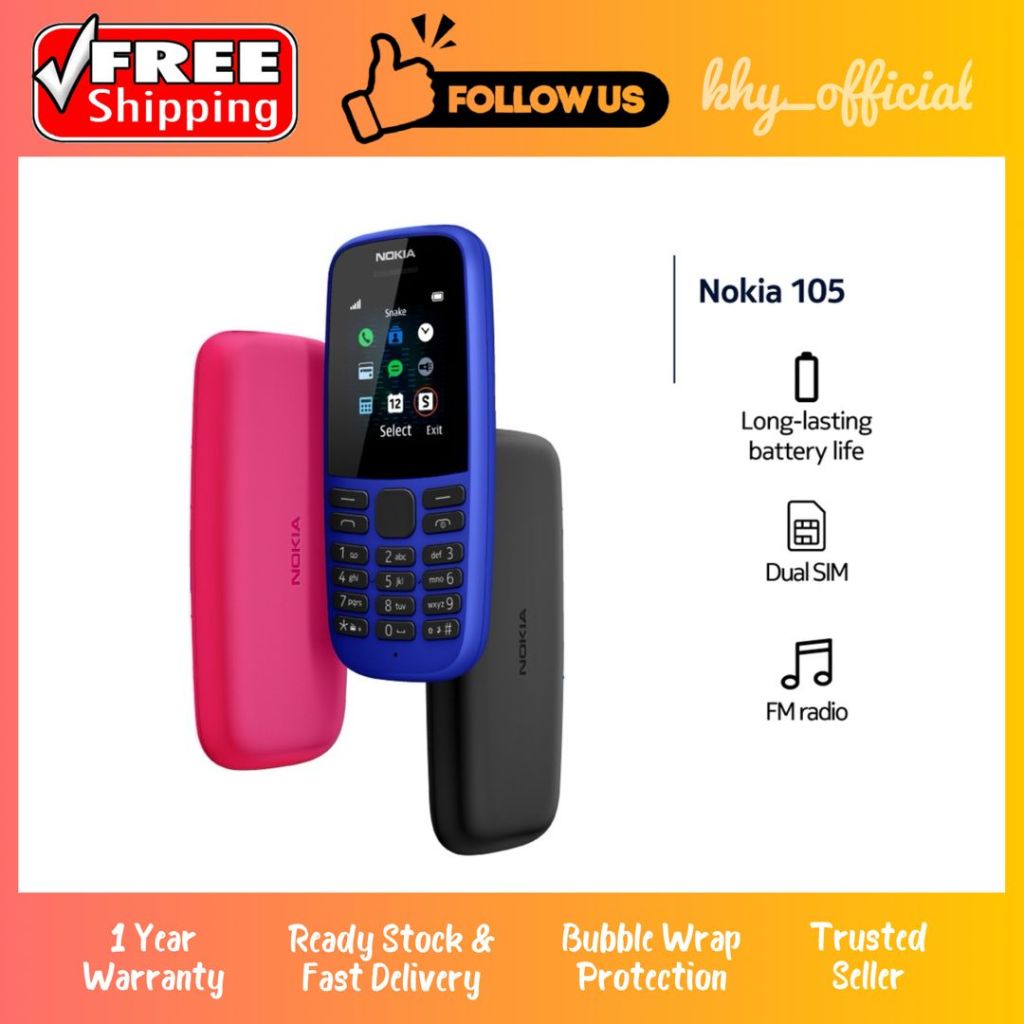 New Nokia 105c (2019) Keypad Features Phone (1.77" + 4MB RAM + 4MB ROM ...